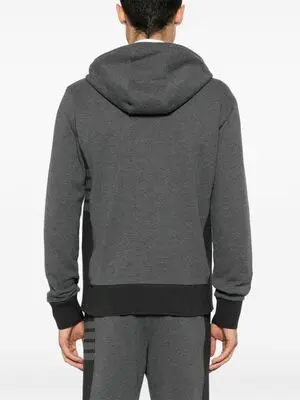 Thom Browne 4-bar Zip-up Hoodie - Grey