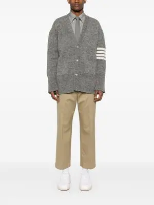 Thom Browne 4-bar Mélange Wool Cardigan