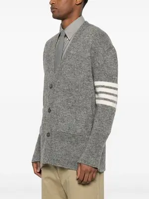 Thom Browne 4-bar Mélange Wool Cardigan