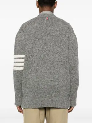 Thom Browne 4-bar Mélange Wool Cardigan