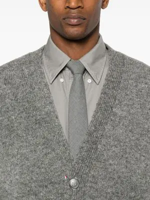 Thom Browne 4-bar Mélange Wool Cardigan