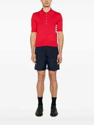 Thom Browne Cotton 4-bar Relaxed Fit Polo - Red