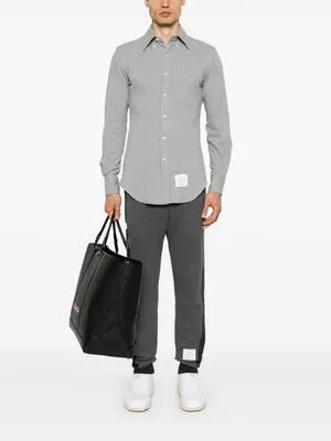 Thom Browne Mélange-effect Piqué Shirt
