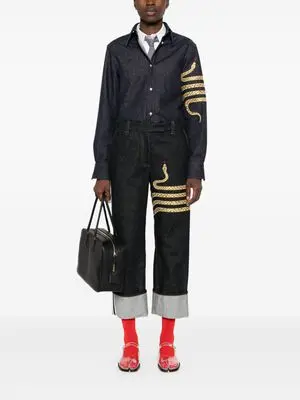 Thom Browne Snake 4-bar Denim Shirt - Blue