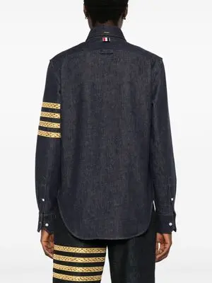 Thom Browne Snake 4-bar Denim Shirt - Blue