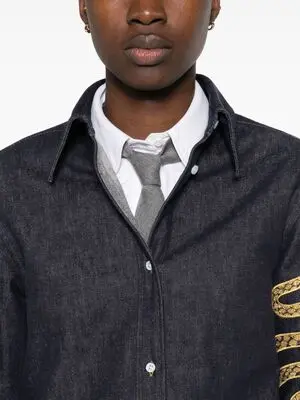Thom Browne Snake 4-bar Denim Shirt - Blue