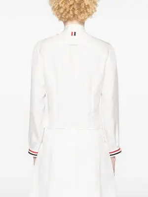 Thom Browne Silk Twill Blouse With Pussy-bow Collar