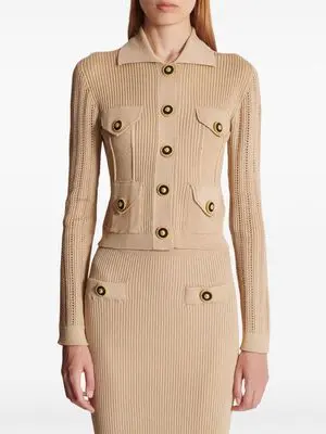Balmain Button-up Cardigan - Neutrals