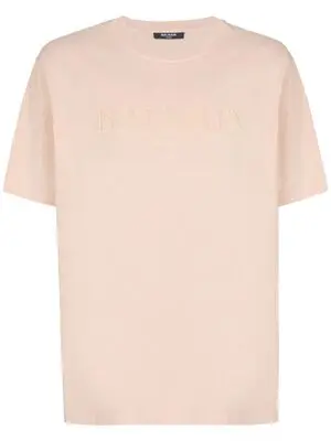 Balmain Vintage-logo-embroidered T-shirt - Neutrals
