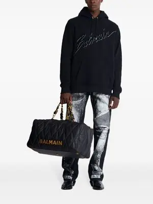 Balmain Flocked-logo Hoodie
