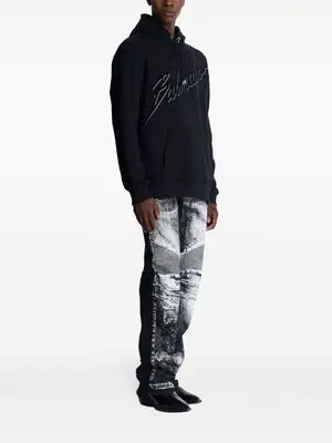 Balmain Flocked-logo Hoodie