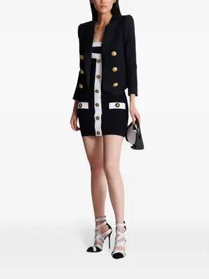 Balmain Two-tone Halterneck Mini Dress