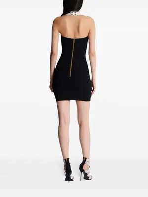 Balmain Two-tone Halterneck Mini Dress