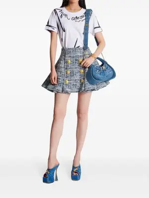Balmain Flared Tweed Skirt