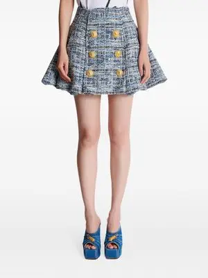 Balmain Flared Tweed Skirt