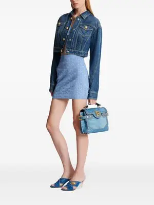 Balmain Labyrinth-jacquard Skirt - Blue