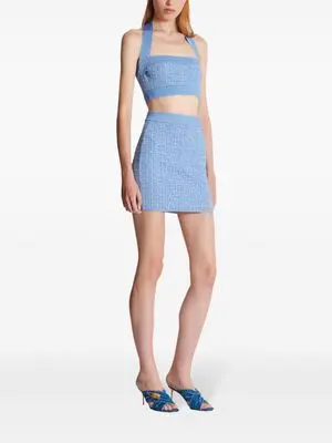 Balmain Labyrinth-jacquard Skirt - Blue