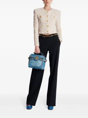 Balmain Cropped Tweed Jacket - Neutrals