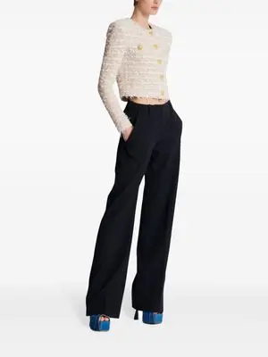 Balmain Cropped Tweed Jacket - Neutrals