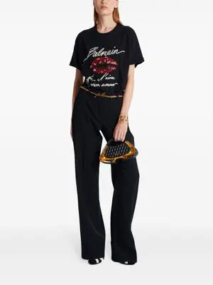 Balmain Kiss-print T-shirt - Black