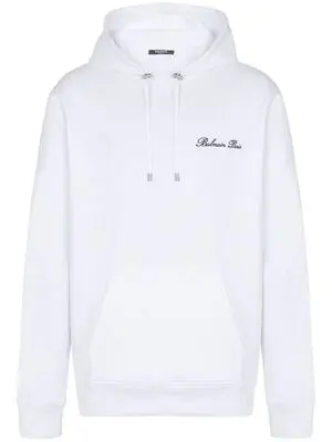 Balmain Embroidered Logo Hoodie - White