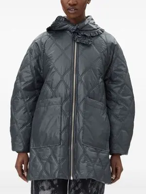 GANNI Quilted Puffer Jacket - Blue