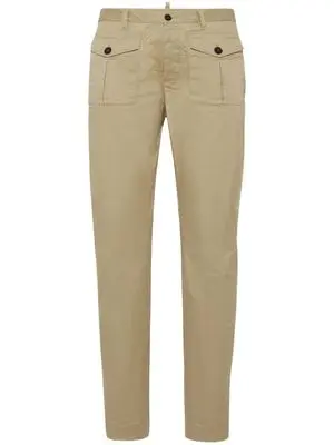 Dsquared2 Cotton Tapered Trousers - Neutrals