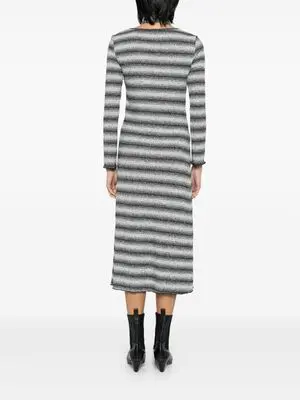 TOUT A COUP Striped Knitted Dress - Black