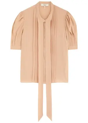 Chloé Scarf-effect Silk Crepe De Chine Blouse