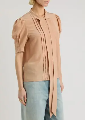 Chloé Scarf-effect Silk Crepe De Chine Blouse