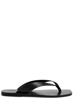 A.emery Kinto Leather Flip Flops - Black