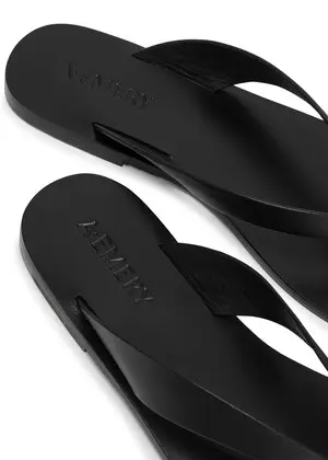 A.emery Kinto Leather Flip Flops - Black