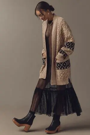 PILCRO Slouchy Open-front Oversized Cardigan Sweater