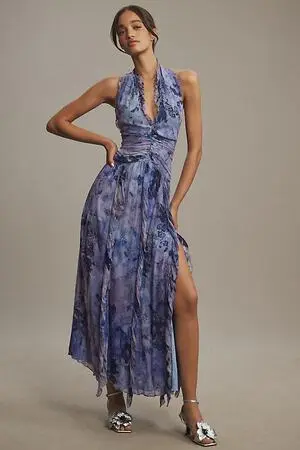 Bhldn Juliette Sleeveless V-neck Chiffon Maxi Dress