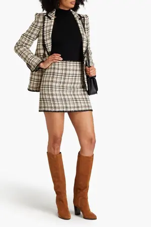 Veronica Beard Ohemia Checked Tweed Mini Skirt