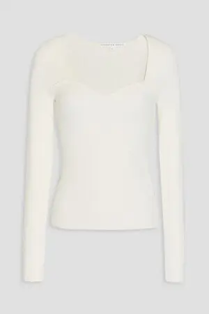 Veronica Beard Gladys Ribbed Stretch-knit Top