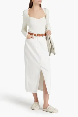 Veronica Beard Gladys Ribbed Stretch-knit Top