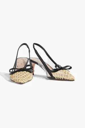 Red Valentino Leathertrimmed Macramé And Pvc Slingback Pumps