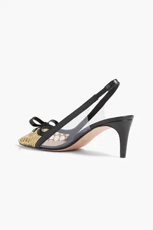Red Valentino Leathertrimmed Macramé And Pvc Slingback Pumps