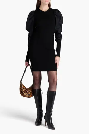 Veronica Beard Wilkin Ribbed-knit Mini Dress