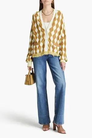 Diane Von Furstenberg Lyn Intarsia-knit Cardigan