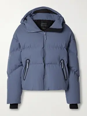 Cordova Meribel Hooded Quilted Down Ski Jacket - Blue