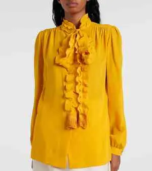 Valentino Garavani Crepe De Chine Shirt - Yellow