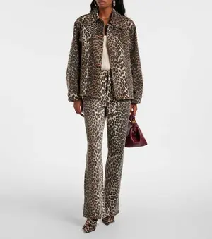 GANNI Leopard-print Ankle Boots