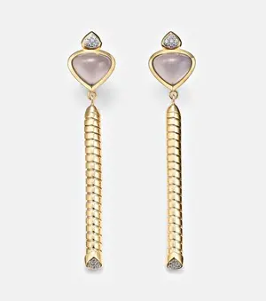 Marina B Trisolina 18kt Yellow Chalcedony And Diamond Drop Earrings - Gold
