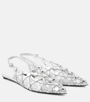 Attico Silver Tone Flats For Women
