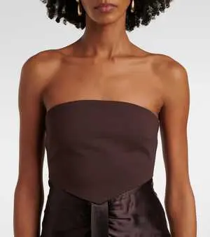 Staud Wayfaring Strapless Midi Dress
