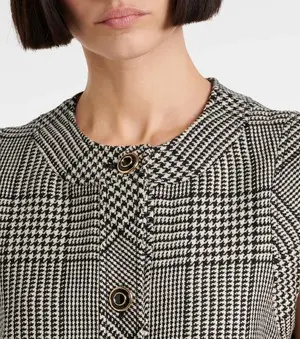 Valentino Garavani Houndstooth Virgin Wool Midi Dress