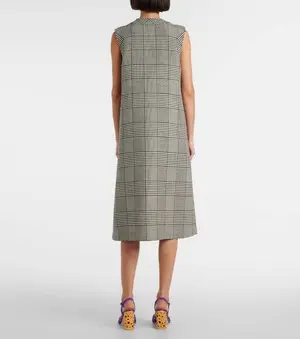 Valentino Garavani Houndstooth Virgin Wool Midi Dress