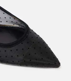 Tory Burch Suede-trimmed Mesh Mary Jane Flats